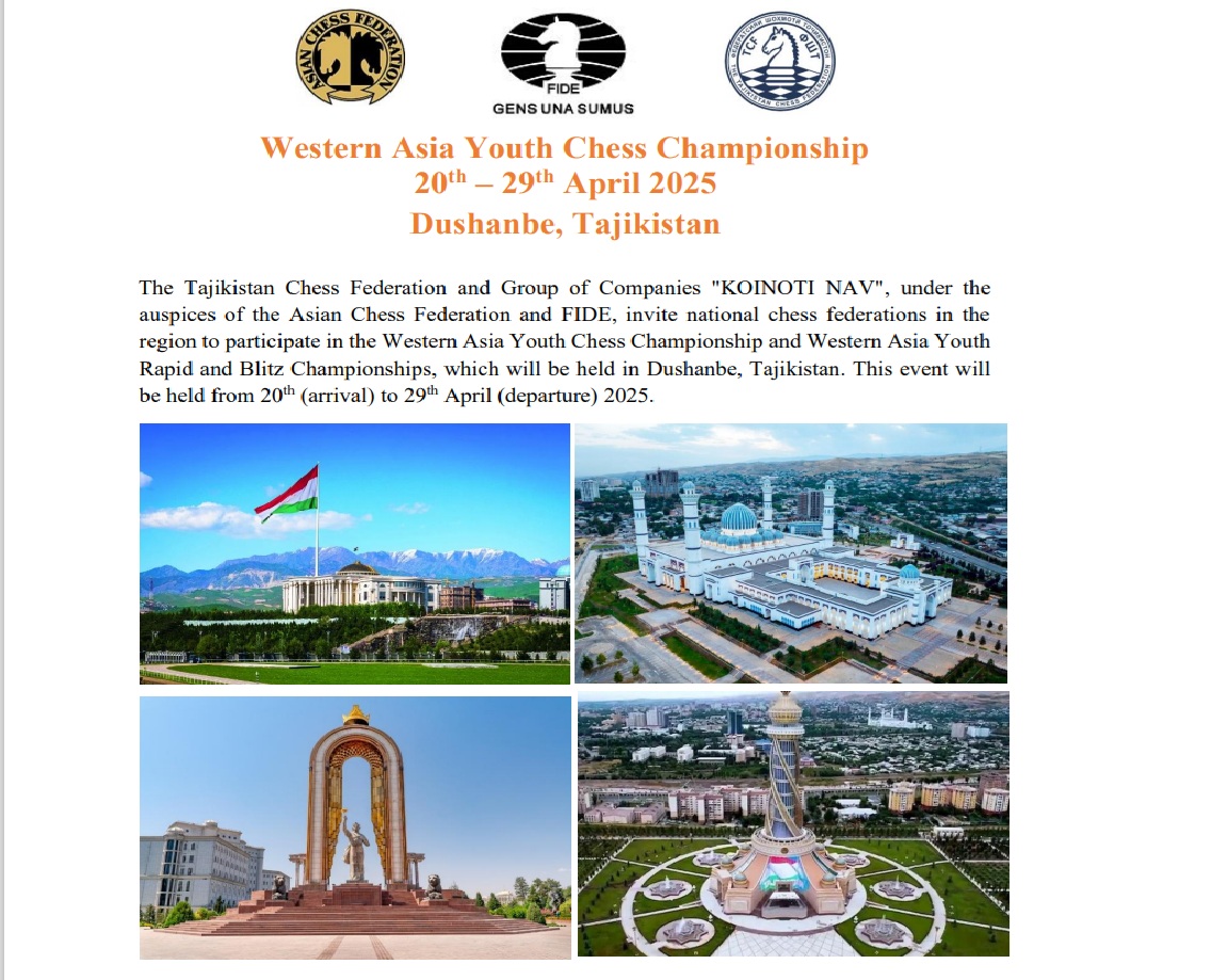 Western Asia Youth Chess Championship – 2025 in Dushanbe, Tajikistan ...